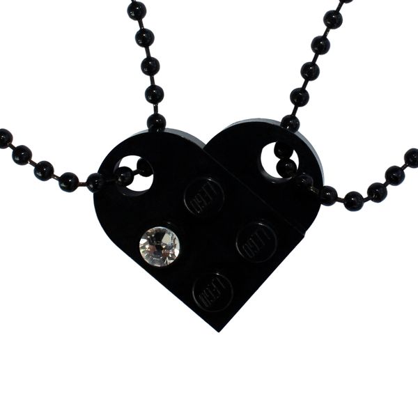 Black lego heart necklace store
