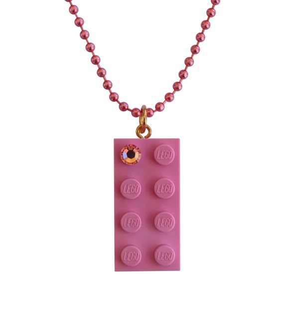 Lego heart necklace pink store
